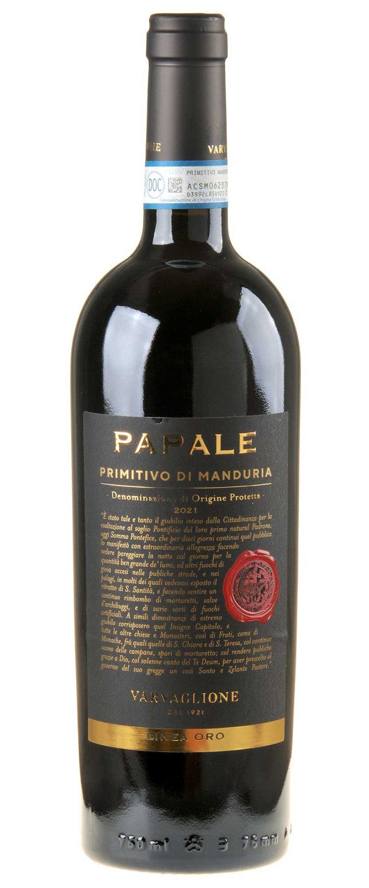 Varvaglione Papale Linea Oro Primitivo di Manduria 2021 – Bottle Hero